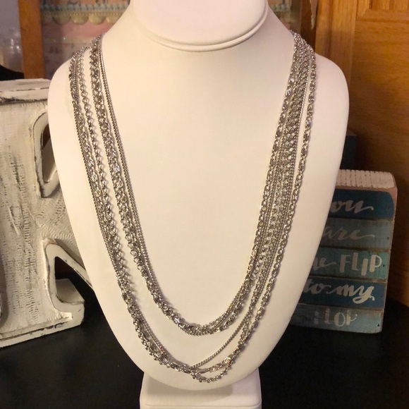 Jewelry | 3 Strand Silver Chain Necklace 54 | Poshmark